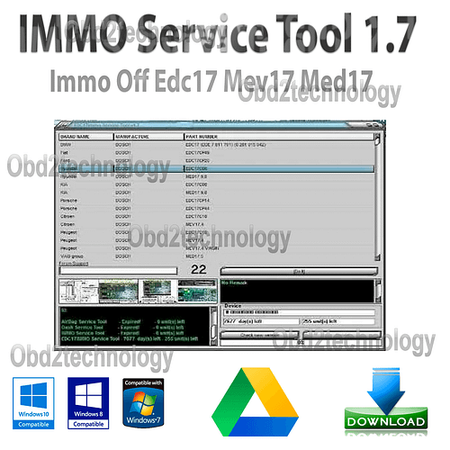 Immo Off Edc17 Mev17 Med17 immo service tool 1.7 Multibranded Software ...