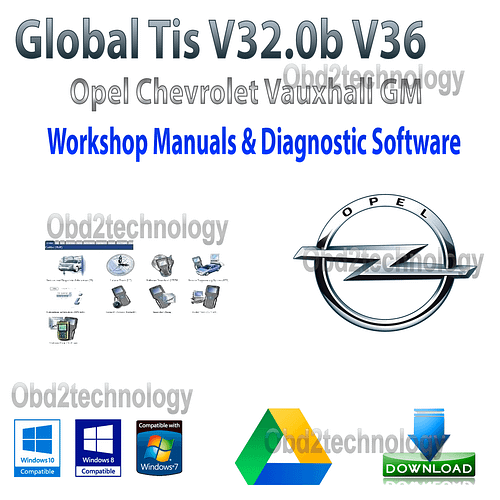Opel Vauxhall Global Tis V32.0b V36 diagnostic and workshop software ...