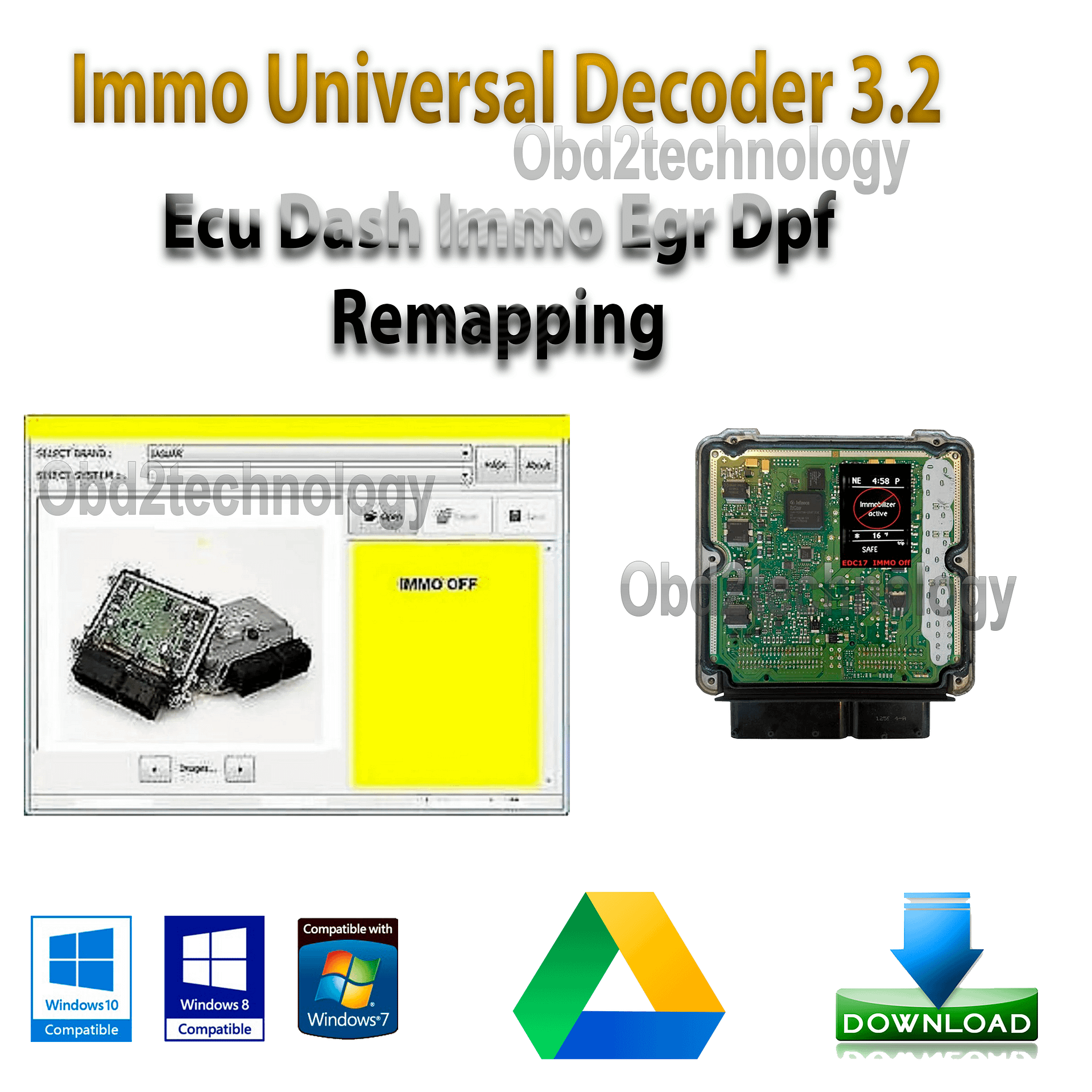 Immo Off Universal Decoder 3.2 Software für Obd2 Elm327 Programmierer ...