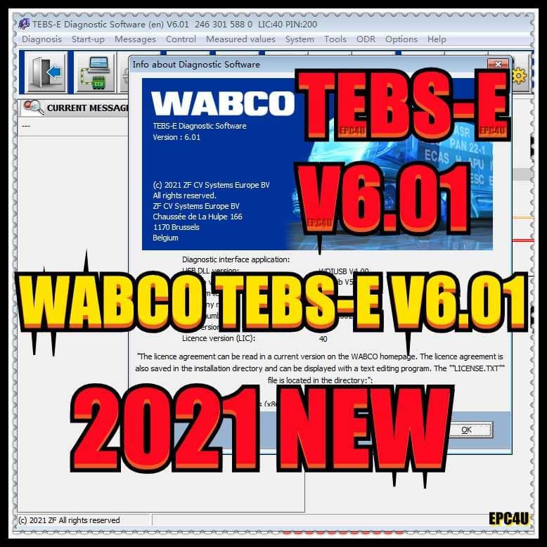 Wabco TEBS-E 6.01 2021 wabco Diagnostic Software English German +new ...