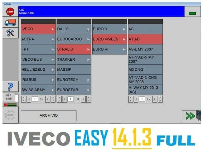IVECO EASY 14.1.3 FULL DIAGNOSTIC SOFTWARE with ALL FUNCTIONS ACTIVE ...