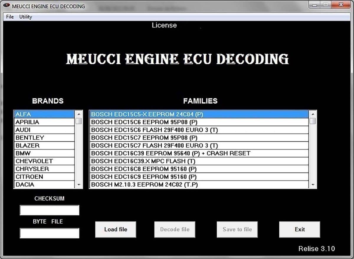 Immo Off software Meucci Engine Ecu Decoding V3.1 2018 version ...